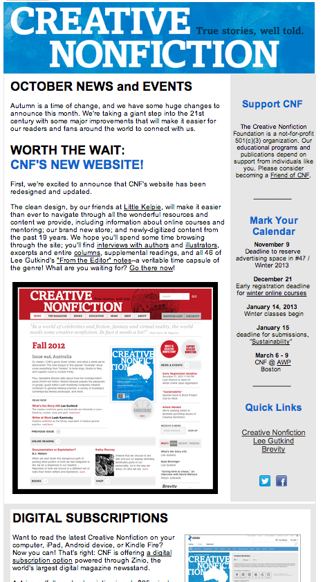 Newsletters - Creative Nonfiction